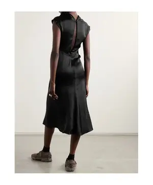 Acne Studios Sleeveless High Collar Flowy Dress With Back Slit