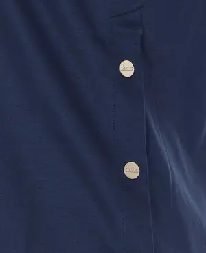 Herno Short-sleeved Crewneck T-shirt With Gold-tone Hardware - Blue