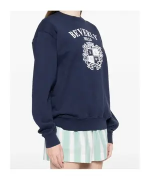 SPORTY  RICH Sporty & Rich Long Sleeve Sweatshirt With Graphic Detail