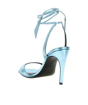 Attico Laminated Square Toe Sandals - Blue