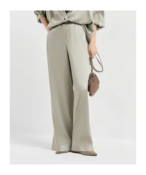 Brunello Cucinelli Palazzo Straight Leg Pants - Olive