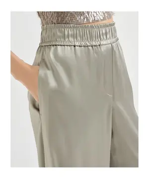 Brunello Cucinelli Palazzo Straight Leg Pants - Olive