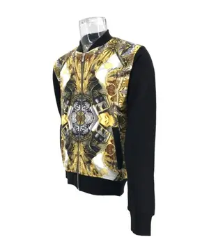 Just Cavalli Printed Long Sleeve Bomber Jacket - Black