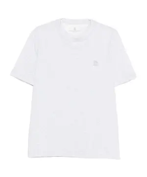 Brunello Cucinelli Logo Embroidered Crewneck T-shirt - Perla