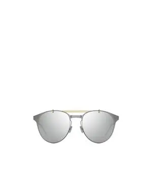 Dior Silver Logo Aviator Sunglasses - Gray