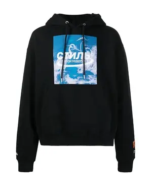 Heron Preston Logo Printed Hooded Sweater