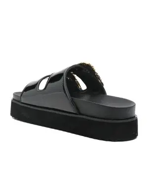 Versace Baroque Buckle Platform Slides