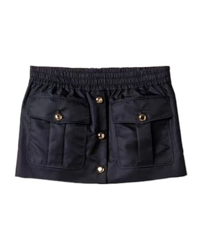 Miu Miu Elasticated Waistband Mini Skirt With Patch Pockets - Navy