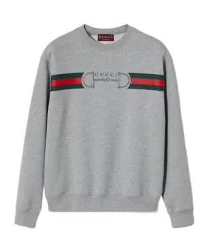 Gucci Horsebit Logo Print Sweatshirt - Grey