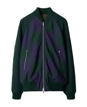 Burberry Checked Zipped Reversible Bomber Jacket