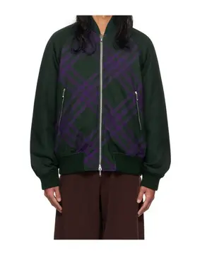 Burberry Checked Zipped Reversible Bomber Jacket
