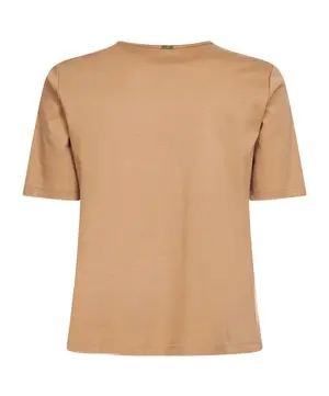 Herno Crew Neck T-shirt With Side Button Detail - Nude