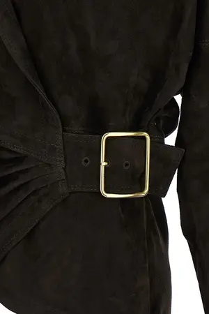 DARKPARK Cindy Belted Suede Jacket - Brown