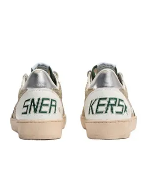 GOLDEN GOOSE Ballstar Mesh Leather Sneakers - Nude