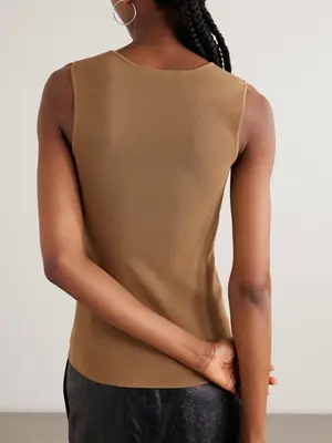 RÓHE Knitted Vest With Wide Round Neck - Brown