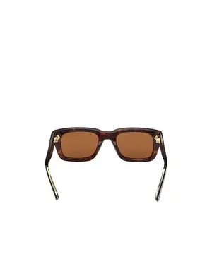 TOM FORD Square Acetate Sunglasses With Metallic Bridge Detail - Brown