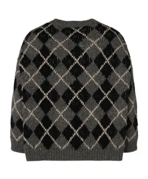 Khaite Colt" Crewneck Argyle Knit Sweater - Black