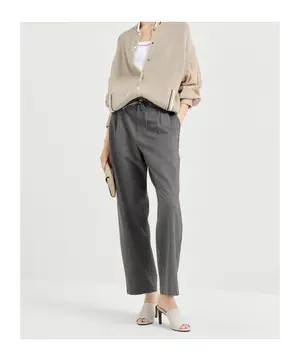 Brunello Cucinelli Tailored Drawstring Trousers - Black