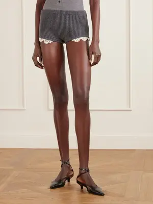 Magda Butrym Crocheted Knit Cashmere Shorts