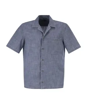 Peserico Chambray Short Sleeve Shirt - Gray
