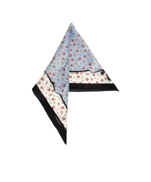 Dolce & Gabbana Dolce Gabbana Small Rose-printed Twill Triangle Scarf