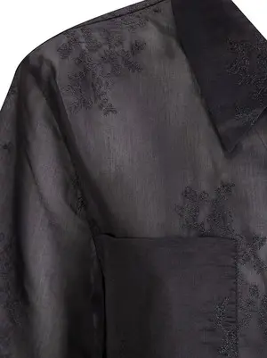 Our Legacy X-ray Shirt With Floral Embroidery - Black