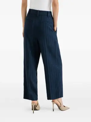 Brunello Cucinelli Dazzling Chalkstripe Slouchy Trousers - Black