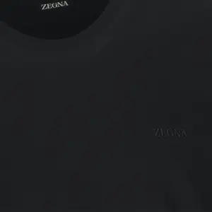 Zegna Logo-embroidered T-shirt - Black