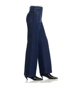 FRAME High Waist Wide Leg Jeans - Black