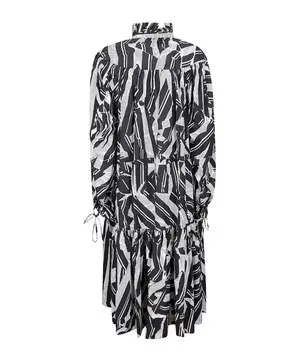 Dries Van Noten Long Sleeve Printed Dress With Tie Details