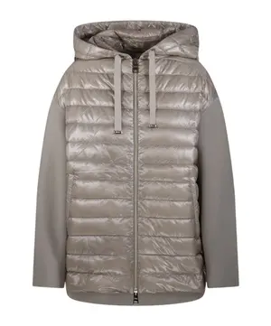 Herno Hooded Quilted Jacket With Down-filled Front - Grey