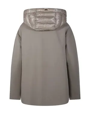 Herno Hooded Quilted Jacket With Down-filled Front - Grey