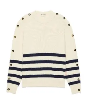 J.W.ANDERSON Jw Anderson Buttoned Sleeve Breton Jumper - Ivory
