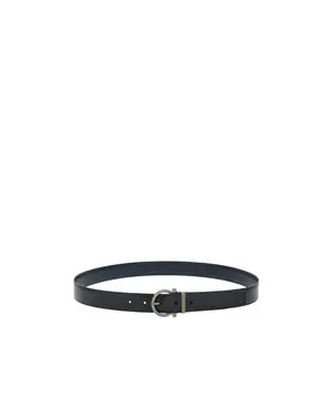 FERRAGAMO Gancini Buckled Reversible Belt - Black