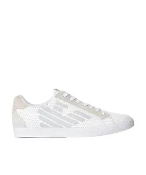 EA7 Logo Detail Lace Up Sneakers - White