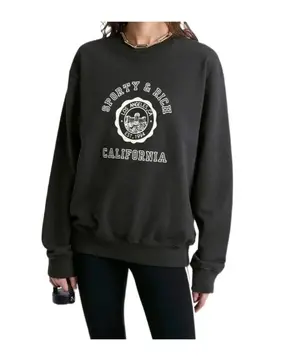 SPORTY  RICH Sporty & Rich Crew Neck Long Sleeve Sweatshirt