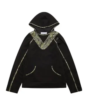 KIKO KOSTADINOV Pattern Trim Hoodie - Black/sage