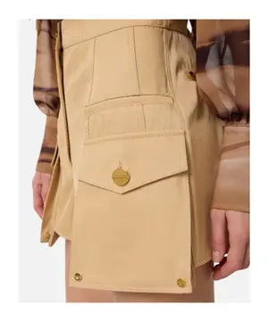 Elisabetta Franchi Cargo Pocket Cotton Gabardine Shorts
