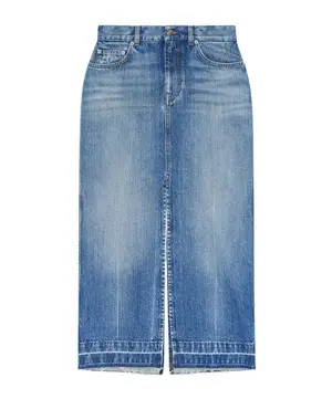 Givenchy Midi Skirt In Denim - Medium Blue