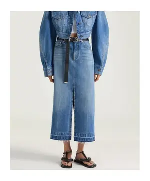 Givenchy Midi Skirt In Denim - Medium Blue