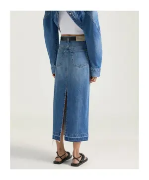Givenchy Midi Skirt In Denim - Medium Blue