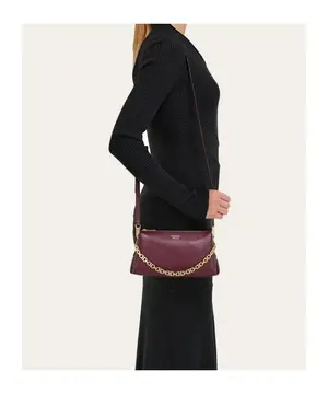 FERRAGAMO Gancini Chain Mini Shoulder Bag - Plum