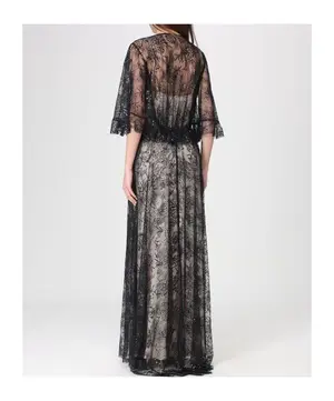Alberta Ferretti V-neck Lace Maxi Dress