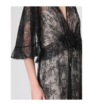 Alberta Ferretti V-neck Lace Maxi Dress