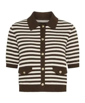 Marella Cotton And Silk Striped Cardigan