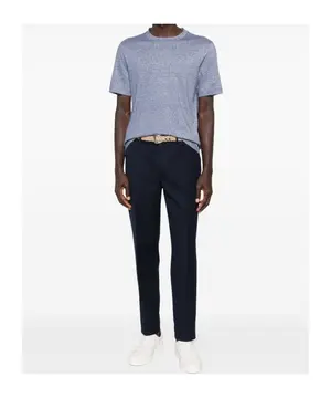 Brunello Cucinelli Melange Crewneck T-shirt - Blue