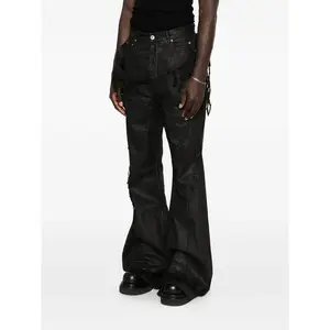 Rick Owens Frayed Flared Jeans - Black
