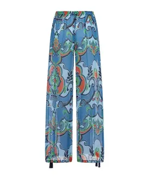 Etro Wide-leg Trousers With Floral Motif And Tassel Details - Multi