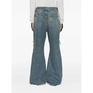 Rick Owens Distressed Bootcut Jeans - Green