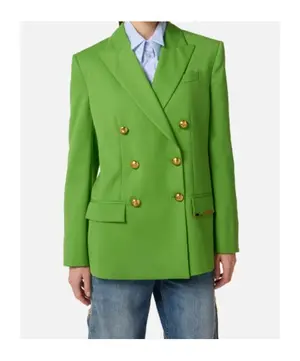 Elisabetta Franchi Double-breasted Jacket With Military-inspired Buttons - Aloe